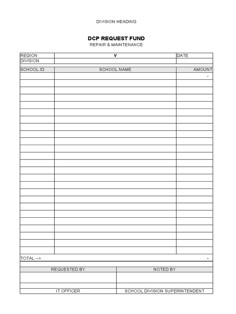 DCP - Repair & Maintenance Request Form | PDF