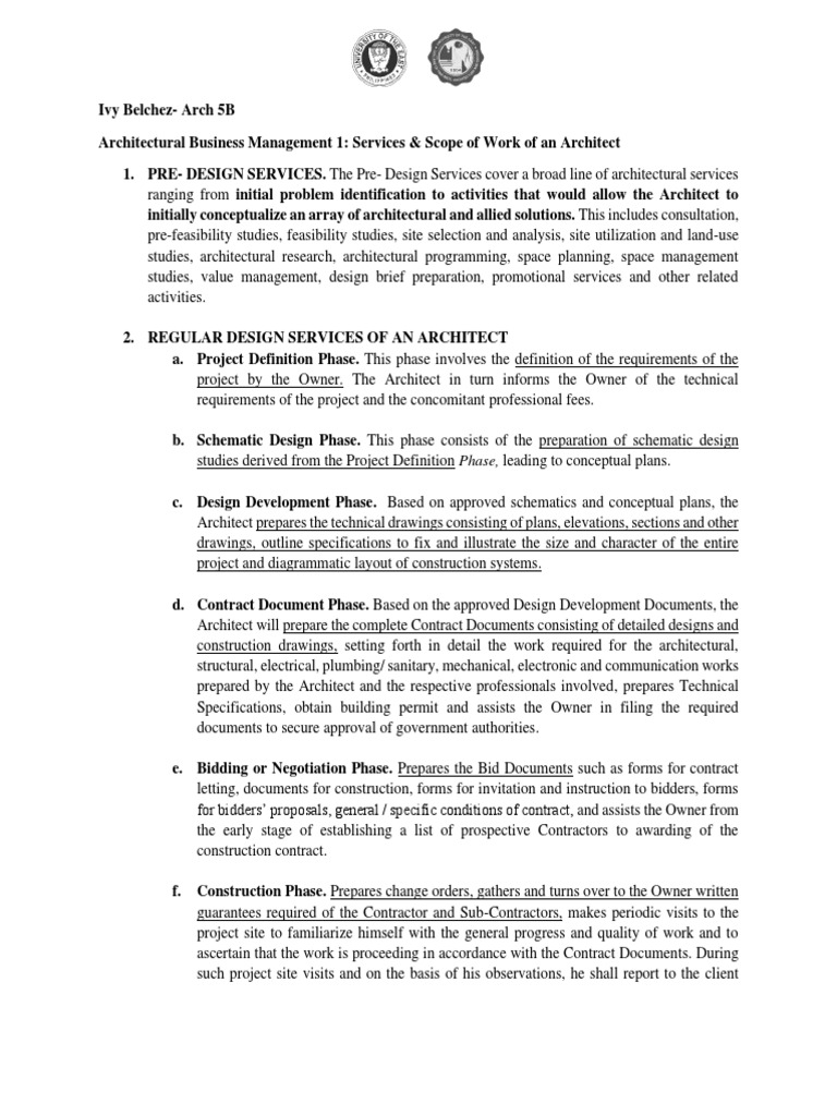 Architectural Services: A Comprehensive Overview of the Scope of Work ...