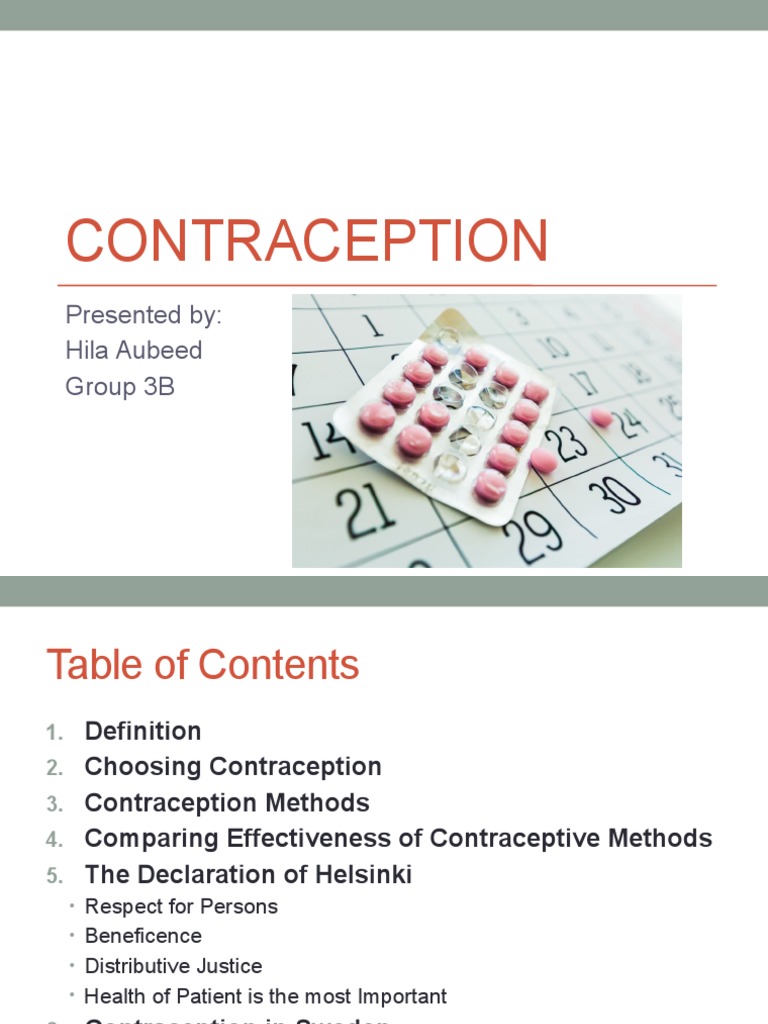 Contraceptionppt 1 | PDF | Birth Control | Medical Specialties