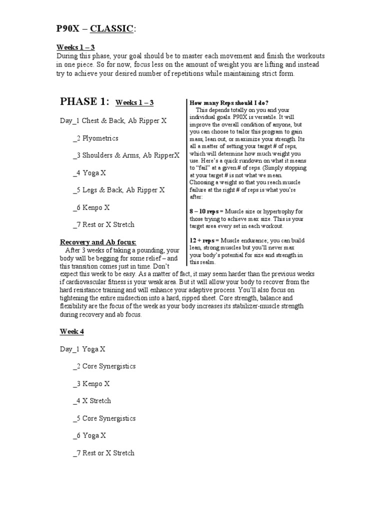 P90X Guide | PDF | Strength Training | Physical Exercise