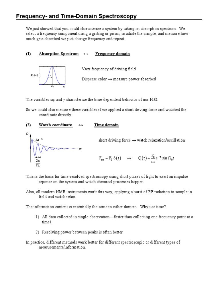 Time Vs Freq | PDF | Relaxation (Nmr) | Spectroscopy