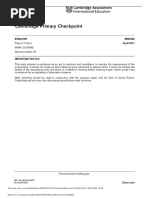 Cambridge Primary Checkpoint - English (0844) April 2018 Paper 1 | PDF ...