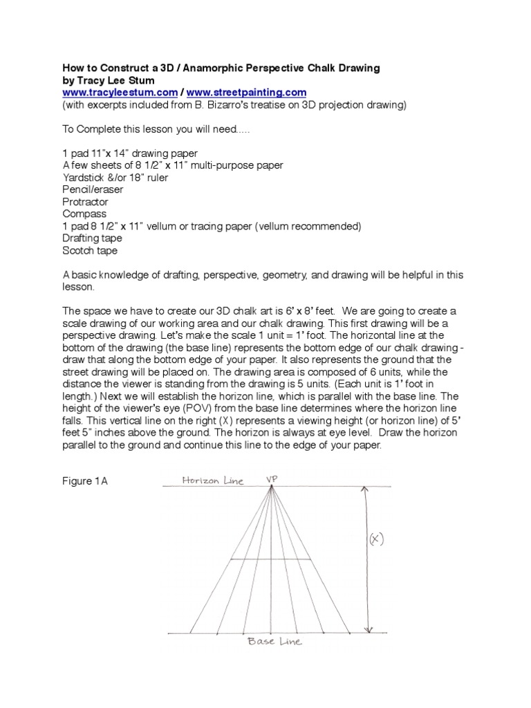 How To Construct 3D Chalk Art | PDF | Perspective (Graphical) | Drawing