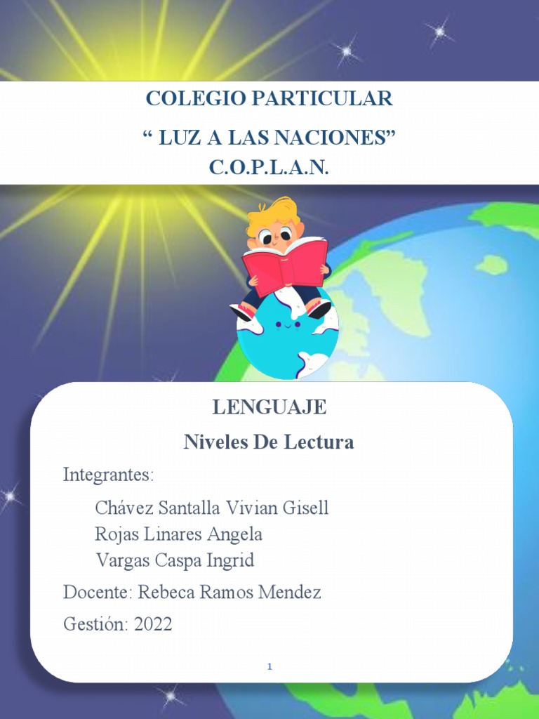 Niveles de Lectura | PDF | Comprensión lectora | Autor