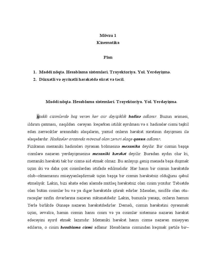 Muhazire 1 Fizika | PDF