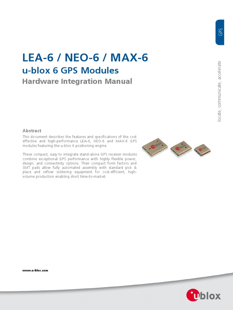 NEO-6 - Hardware Integration Manual - U-Blox | PDF | Usb ...