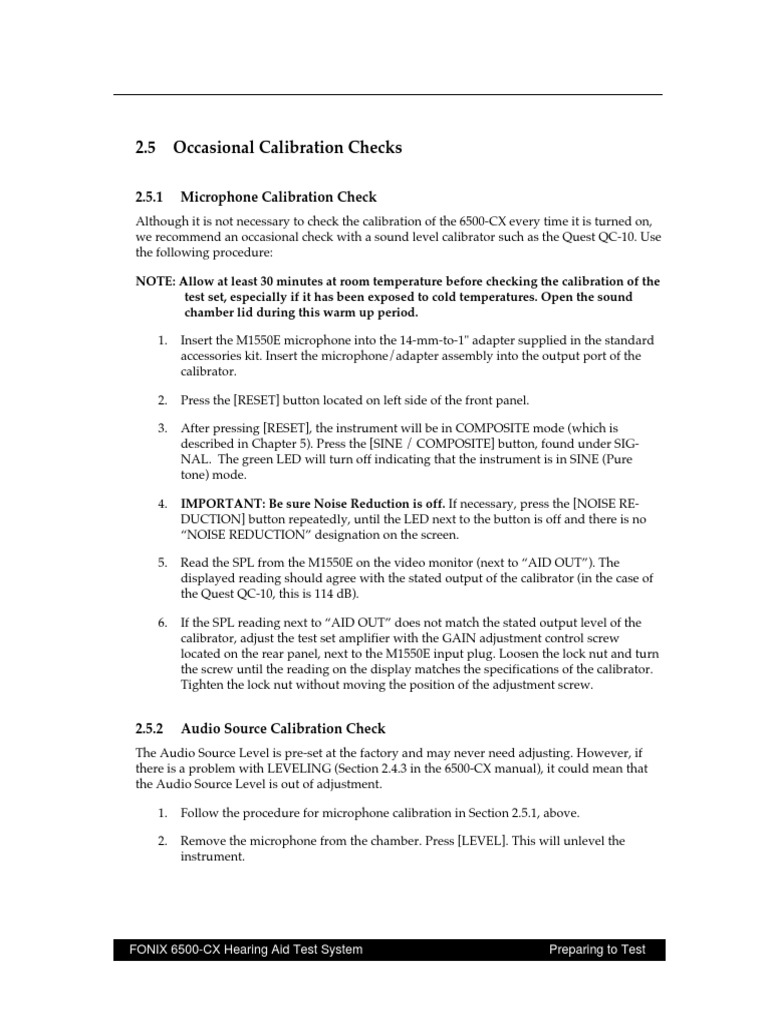 6500 Calibration | PDF