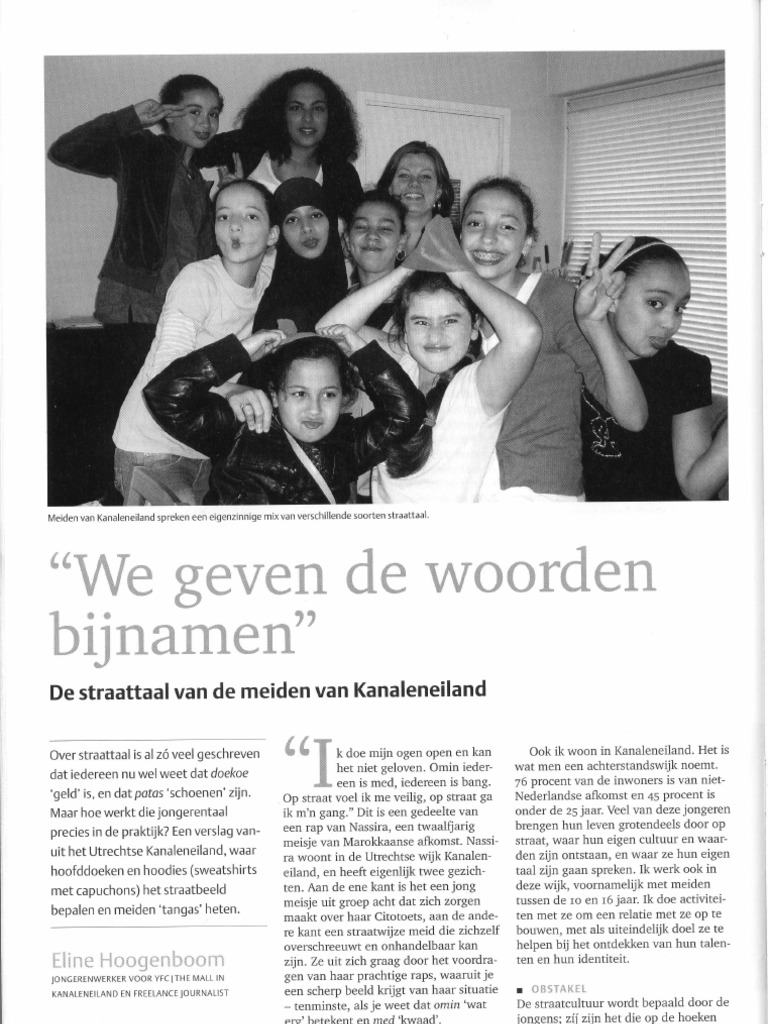 Artikel Onze Taal - Straattaal Meisjes Kanaleneiland Utrecht | PDF
