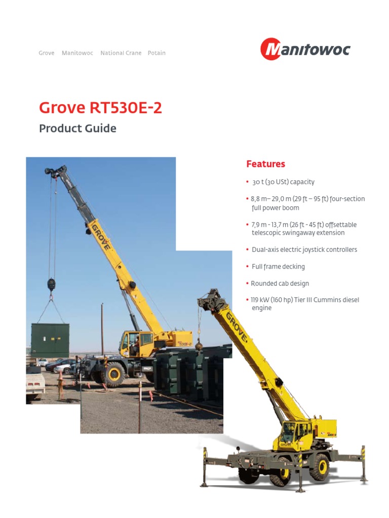 Yt3tshpnzufrkqm8grove Rt530e-2 30-Ton Rough Terrain Crane Network | PDF ...