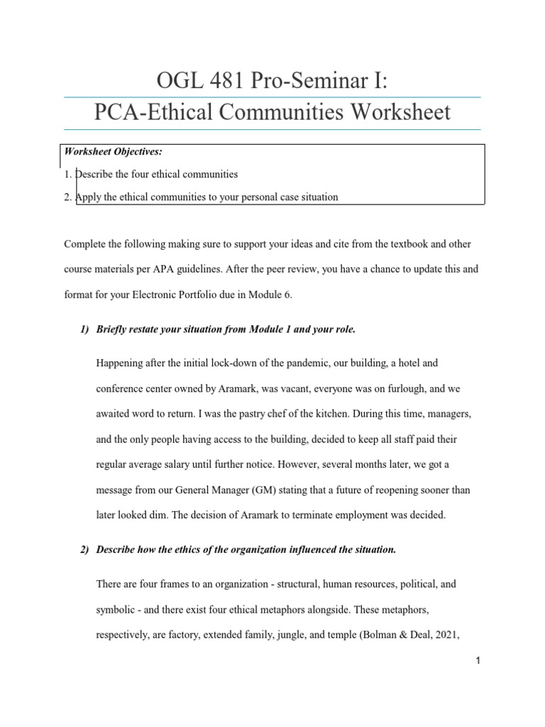 6 Ethical Communities Worksheet | PDF | Employment | Business