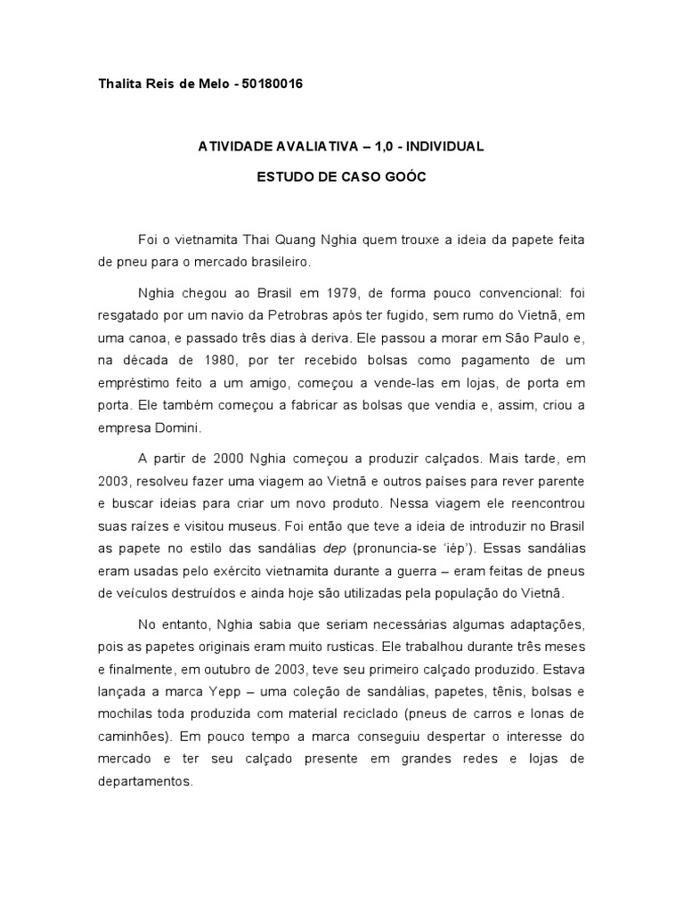 Evolução da Marca Goóc e Sustentabilidade | PDF | Empreendedorismo ...