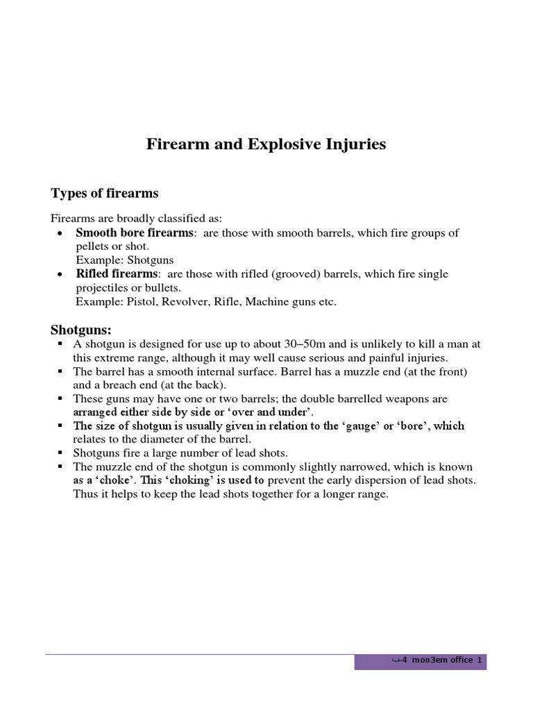 Firearm and Explosive Injuries Forensic | PDF