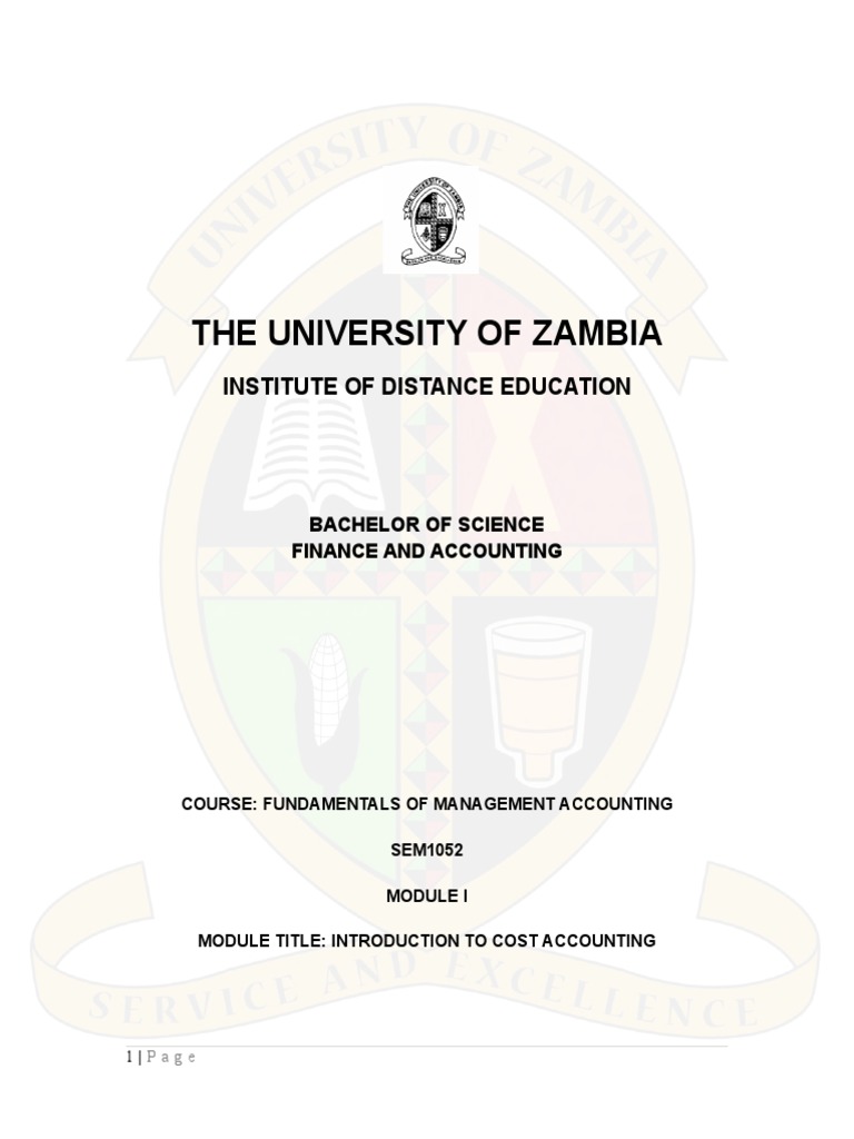 Unza Management Accounting | PDF | Financial Accounting | Management ...