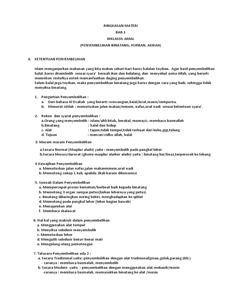 Ringkasan Materi 1 | PDF