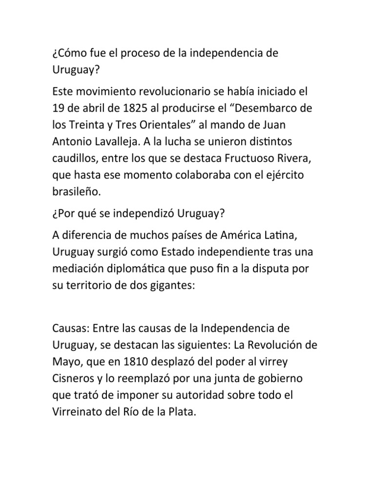Proceso de Independencia de Uruguay | PDF | América del Sur ...