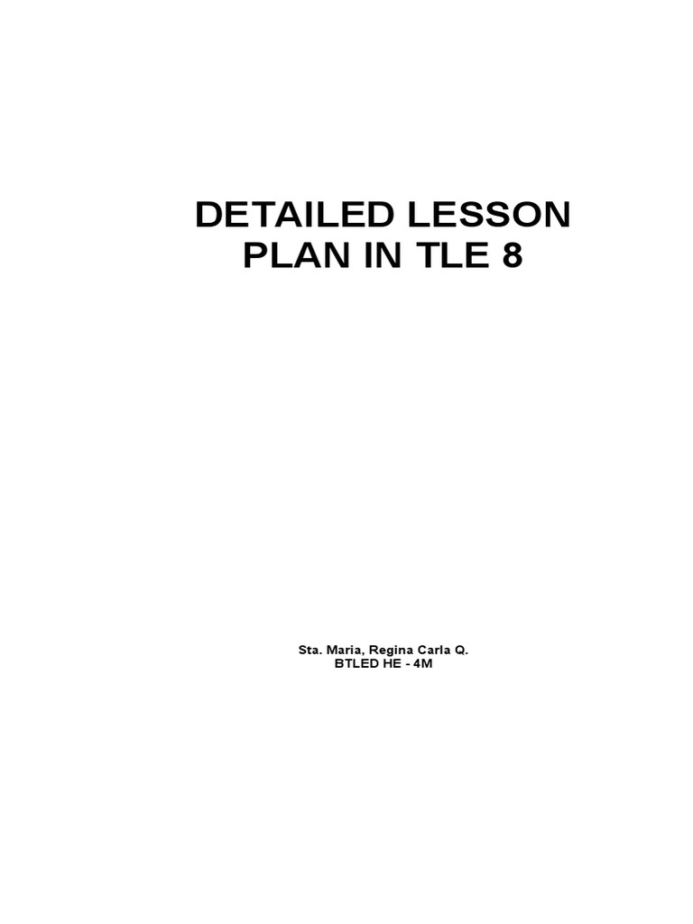 TLE 8 Lesson Plan: Kitchen Tools | PDF | Frying | Cookware And Bakeware