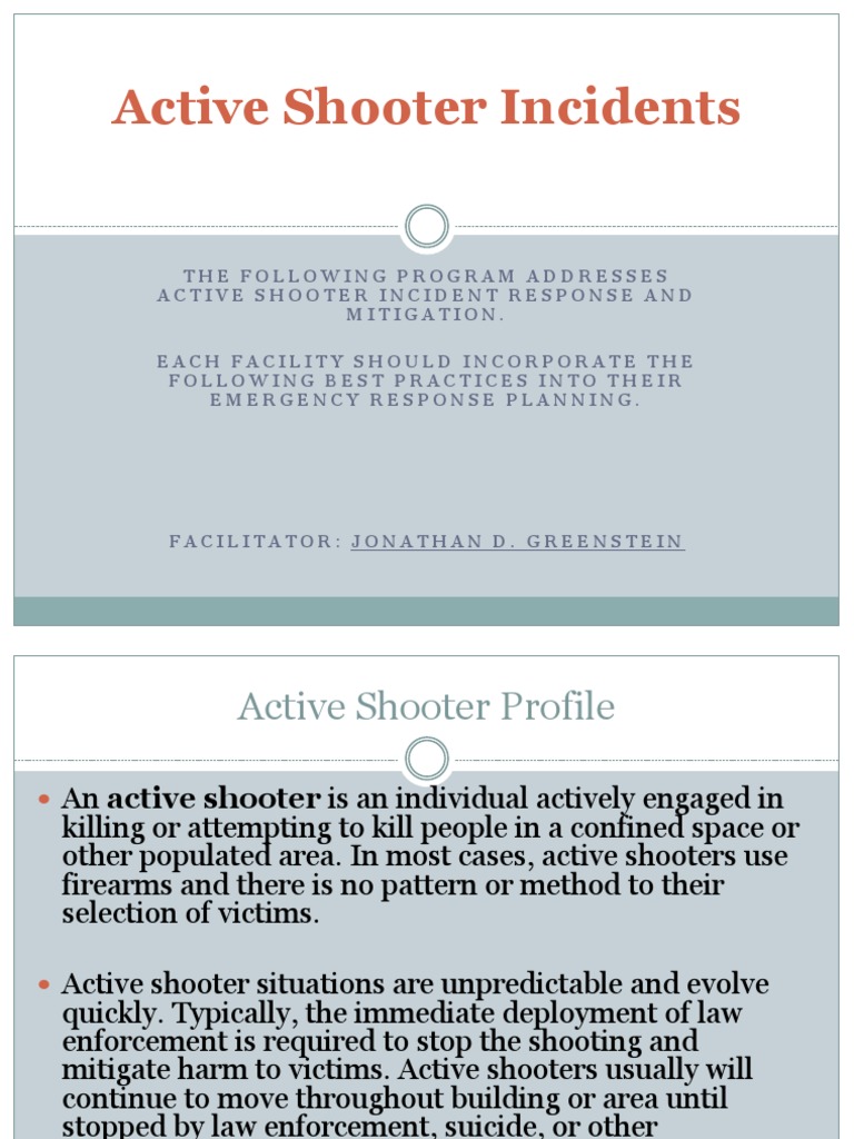 Active Shooter Incidents | PDF | Emergency | Violence