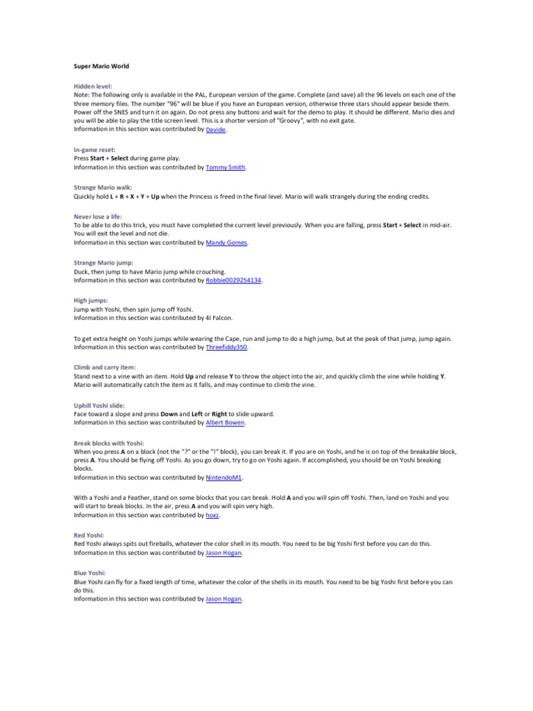 Super Mario World | PDF | Mario | Nintendo