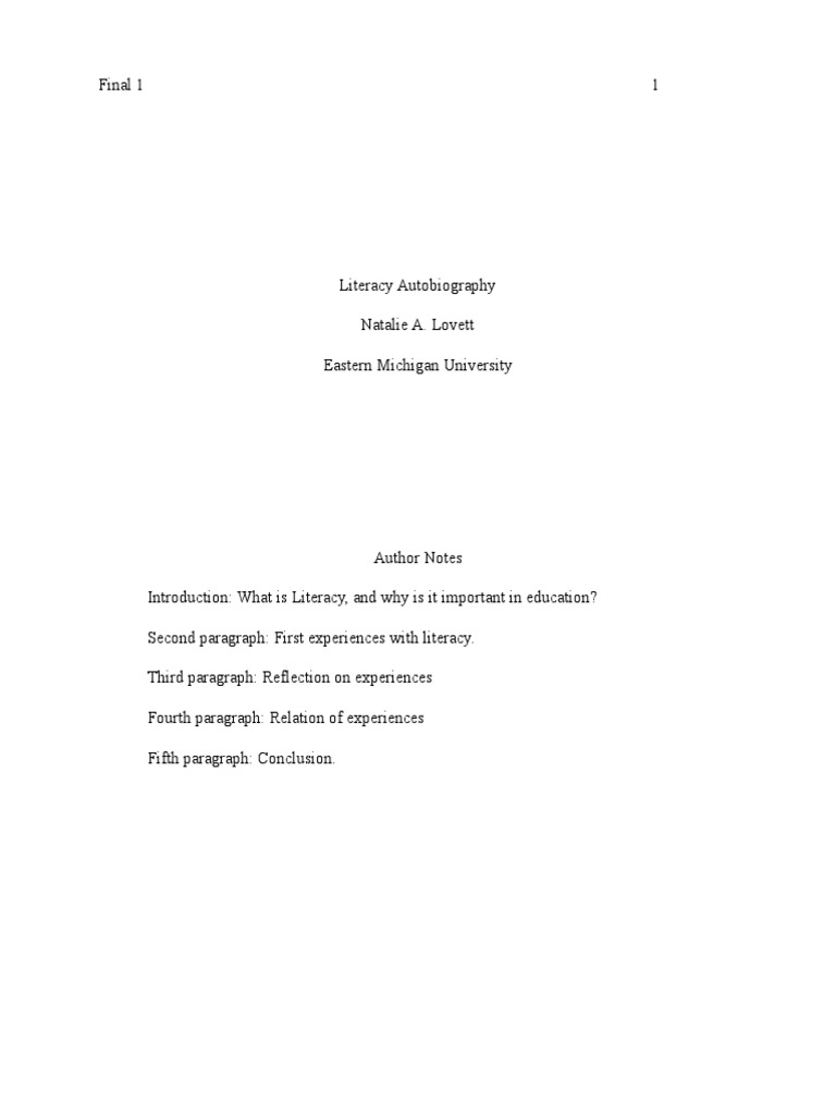 Literacy Autobiography Final | Download Free PDF | Literacy | Reading ...