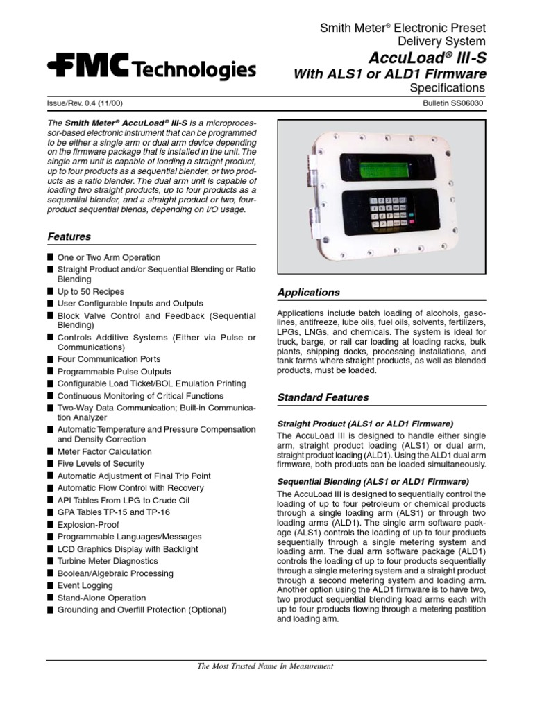 FMC AccuLoad® III-S | PDF | Electromagnetic Compatibility | Fuel Injection