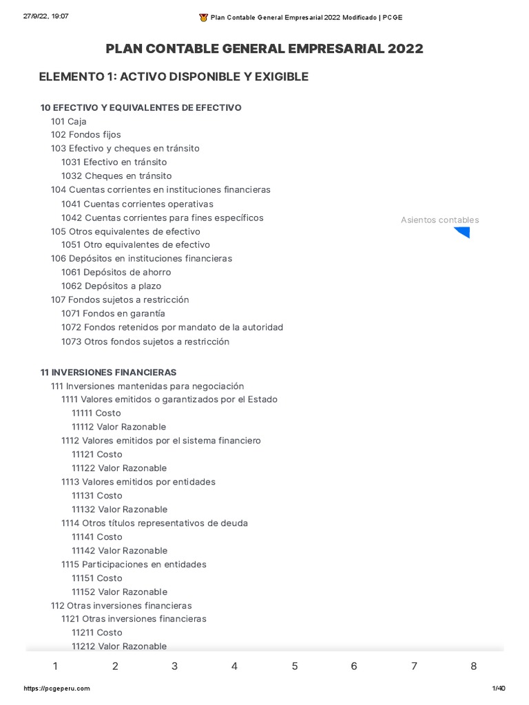 Plan Contable General Empresarial 2022 | PDF | Impuestos | Contabilidad