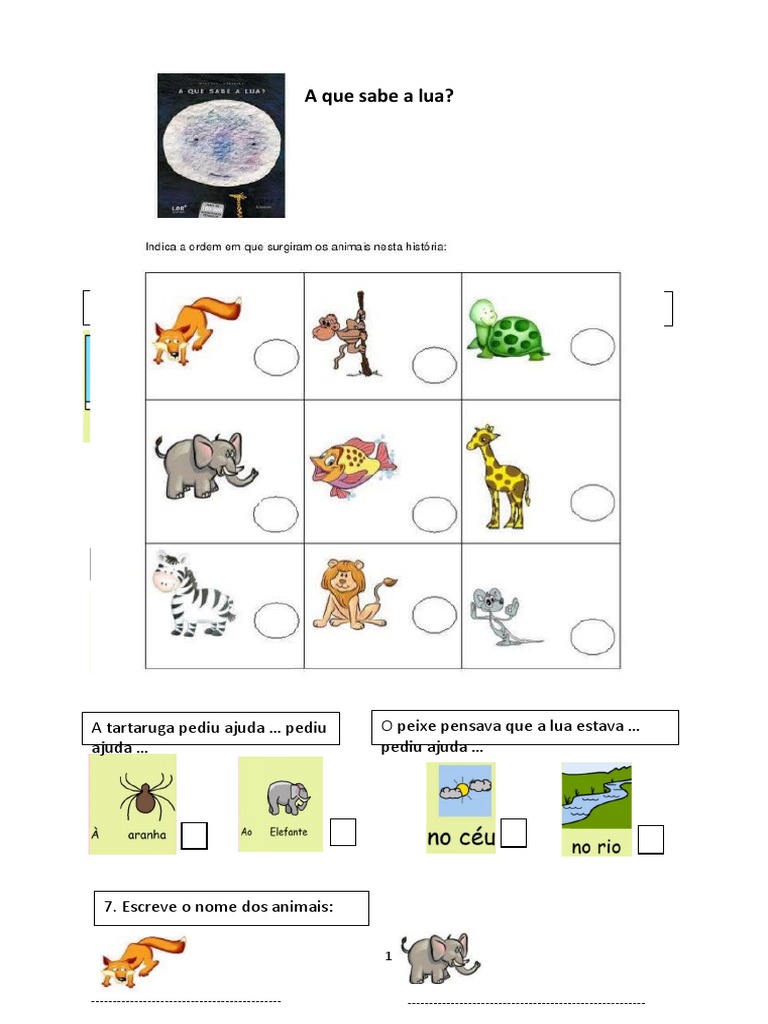 ATIVIDADES - A Que Sabe A Lua | PDF