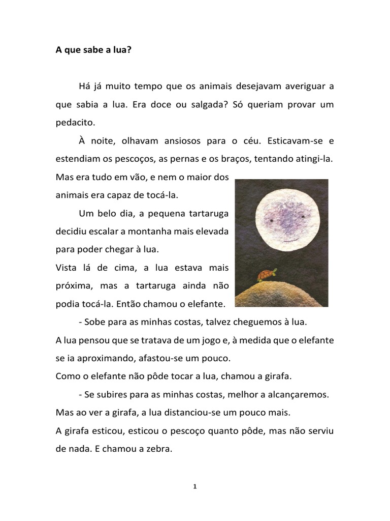 A determinada tartaruga e seus amigos descobrem o sabor da lua | PDF | Lua | Elefante