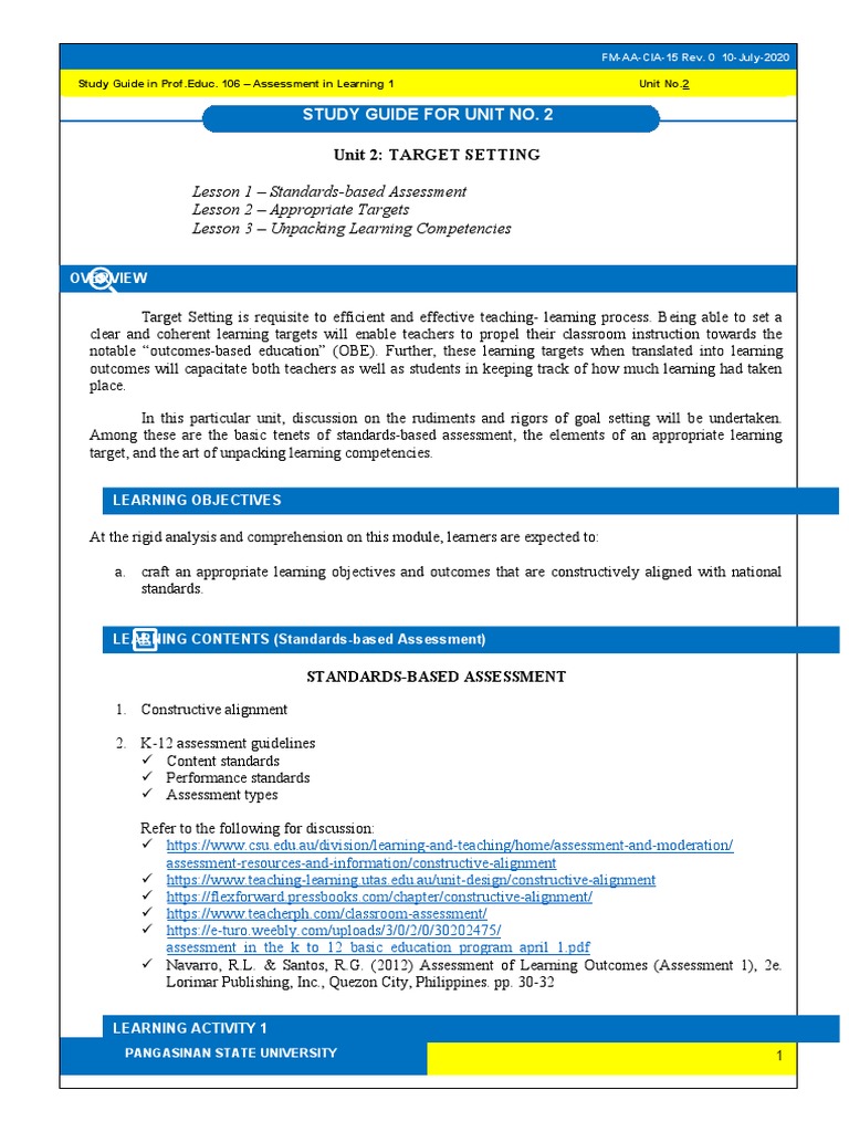 Unit 2 SG - ASL1 | PDF | Communication | Learning