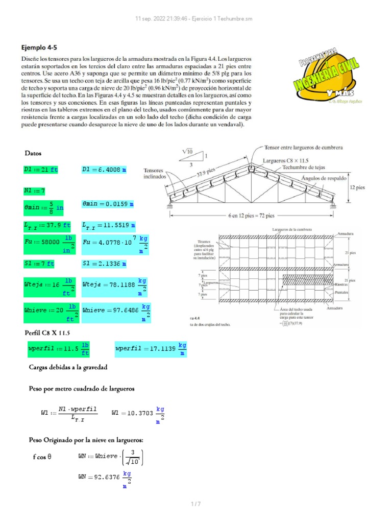 Ejercicio Techumbre | PDF
