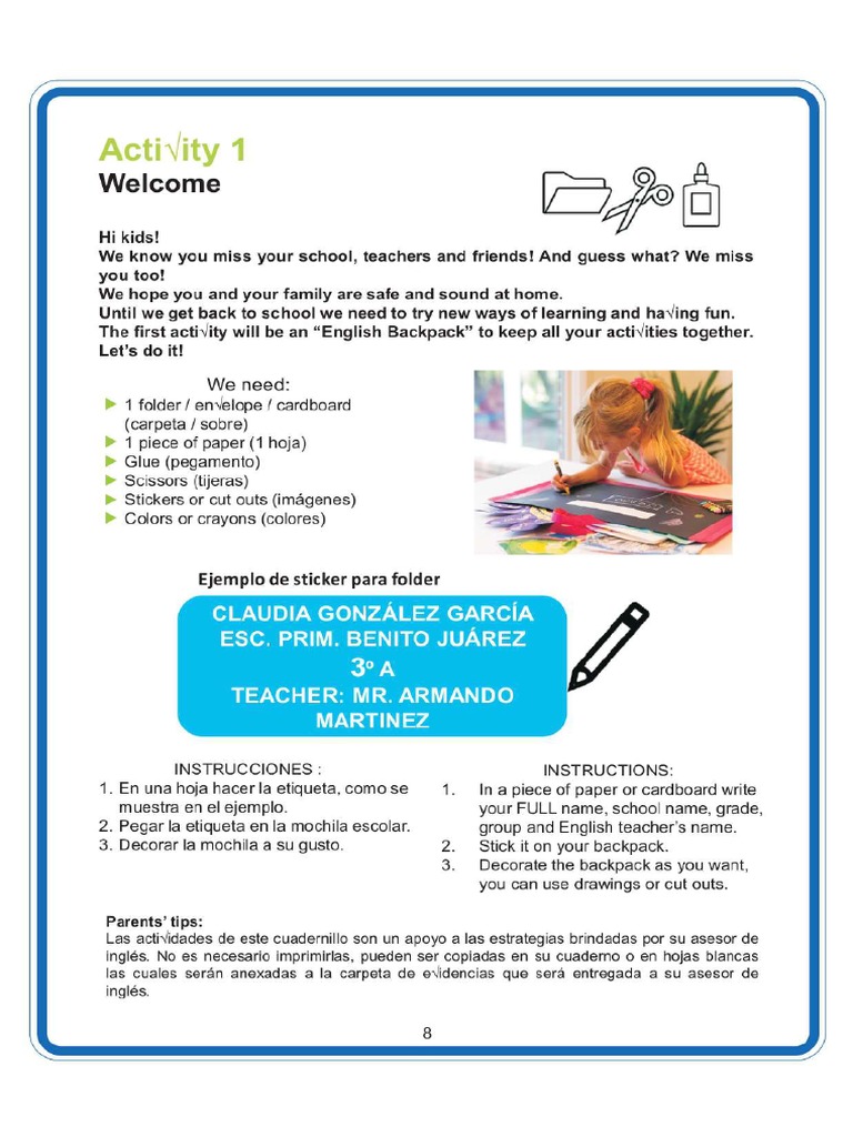 Cuadernillo Ejercicions Ingles 3ero Secundaria | PDF