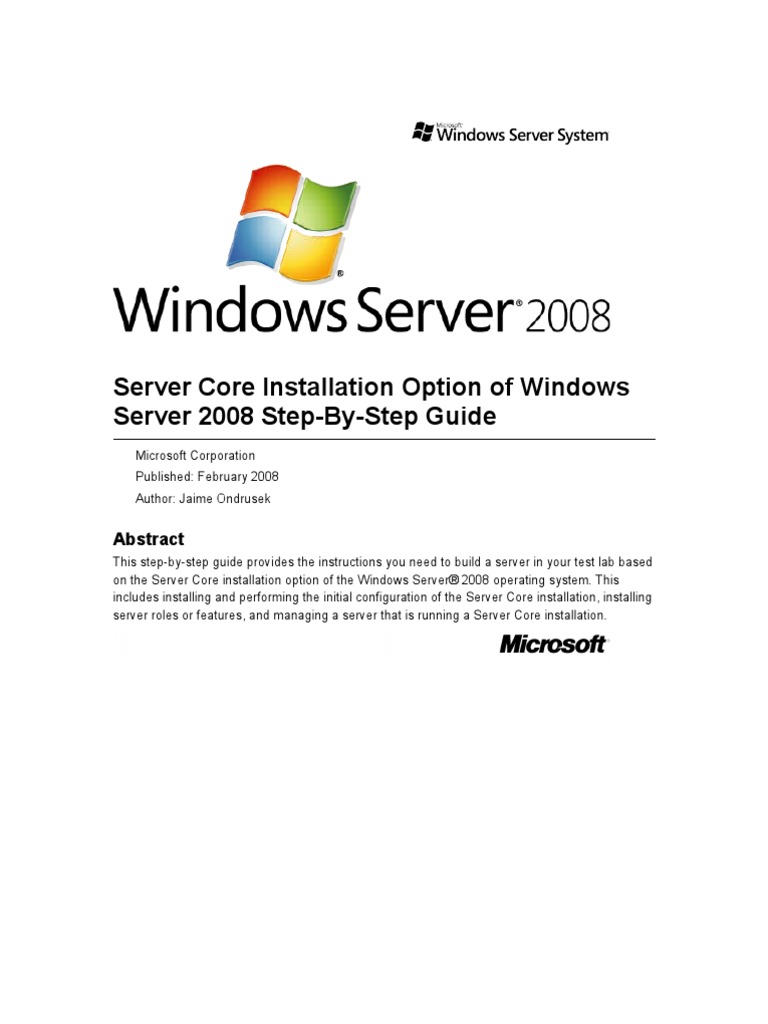 Server Core Installation Option of Windows Server 2008 Step-By-Step ...
