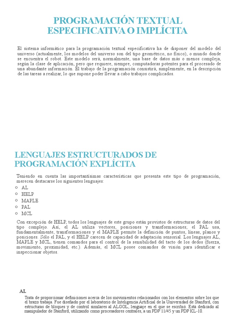 Presentación de Programacion Textual | PDF | Métodos y materiales de ...