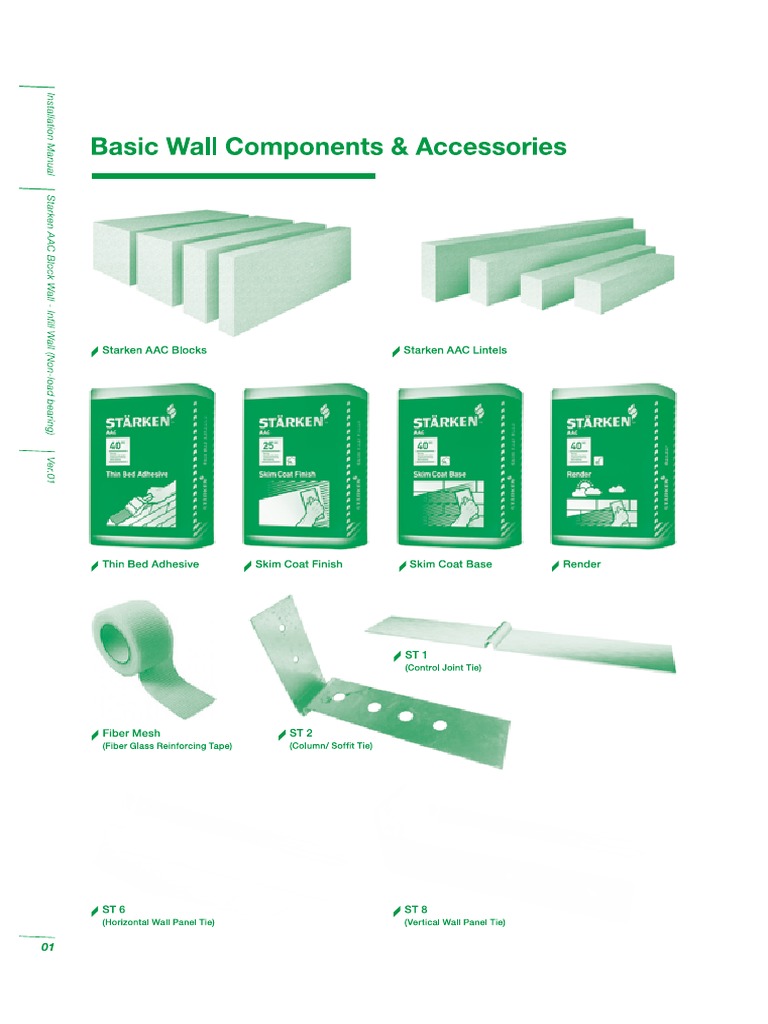 Starken AAC Block Wall Installation | PDF