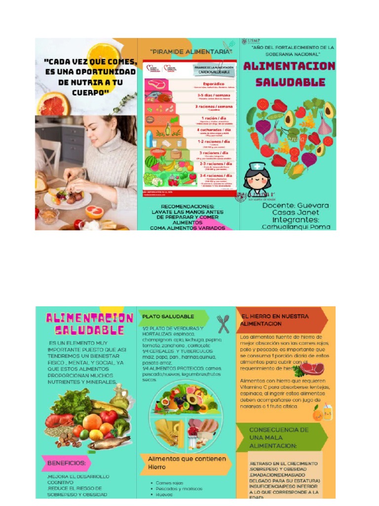 Triptico Alimentacion Saludable | PDF