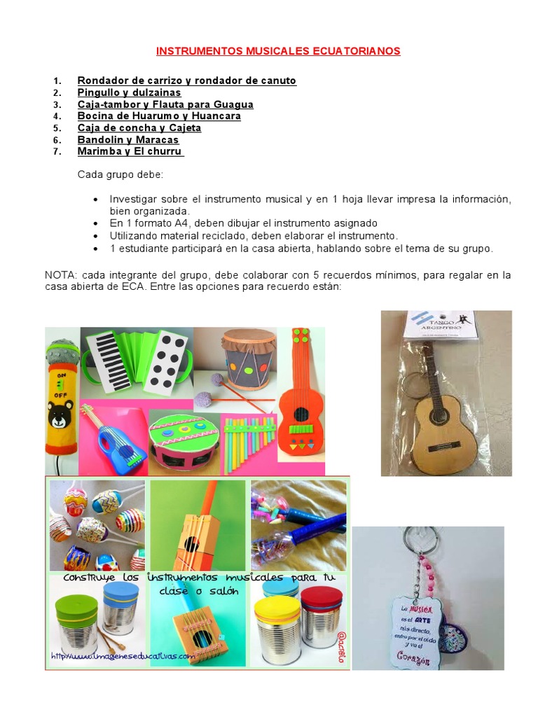 Instrumentos Musicales Tradicionales de Ecuador | PDF