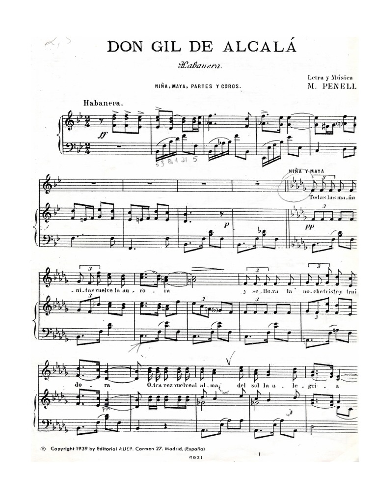 Don Gil de Alcalá - Habanera | PDF