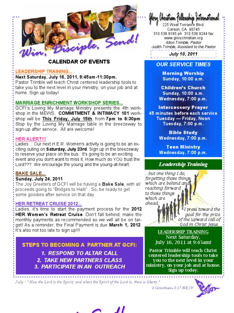 Calendar of Events: Leadership Training.. | PDF | Salvation | Monotheism