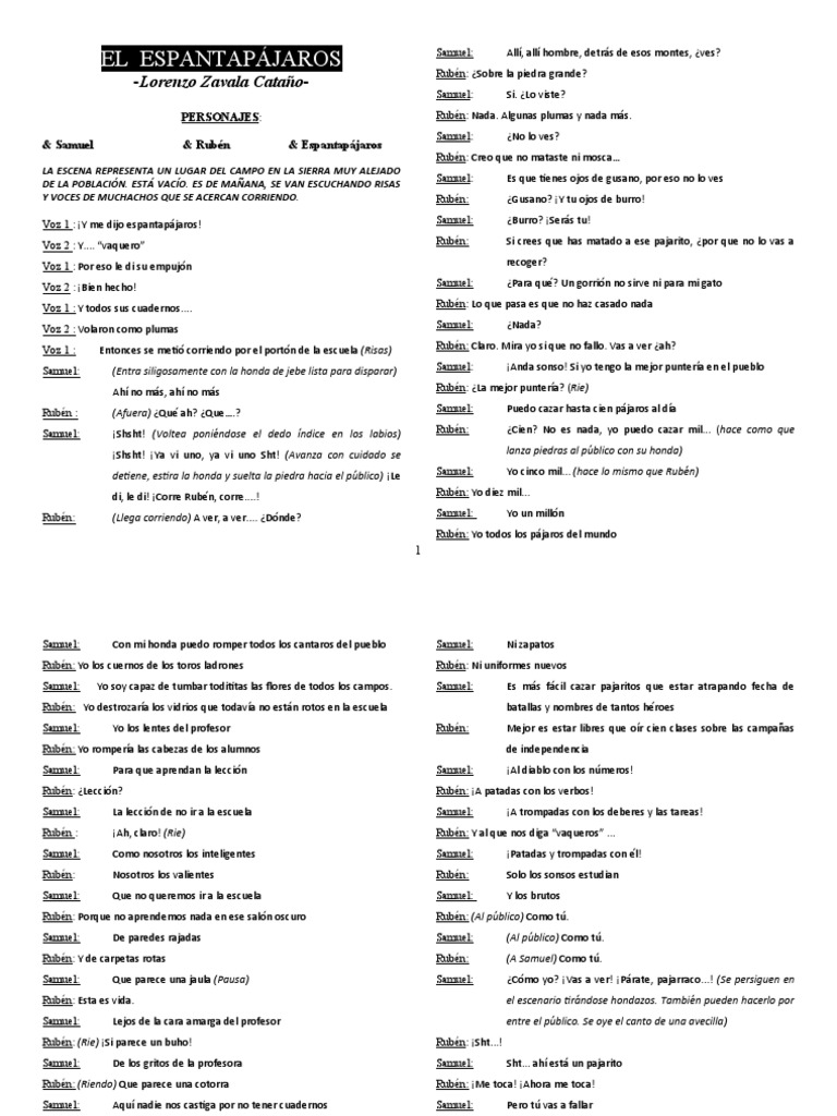 Teatro Campesino EL ESPANTAPÁJAROS | PDF