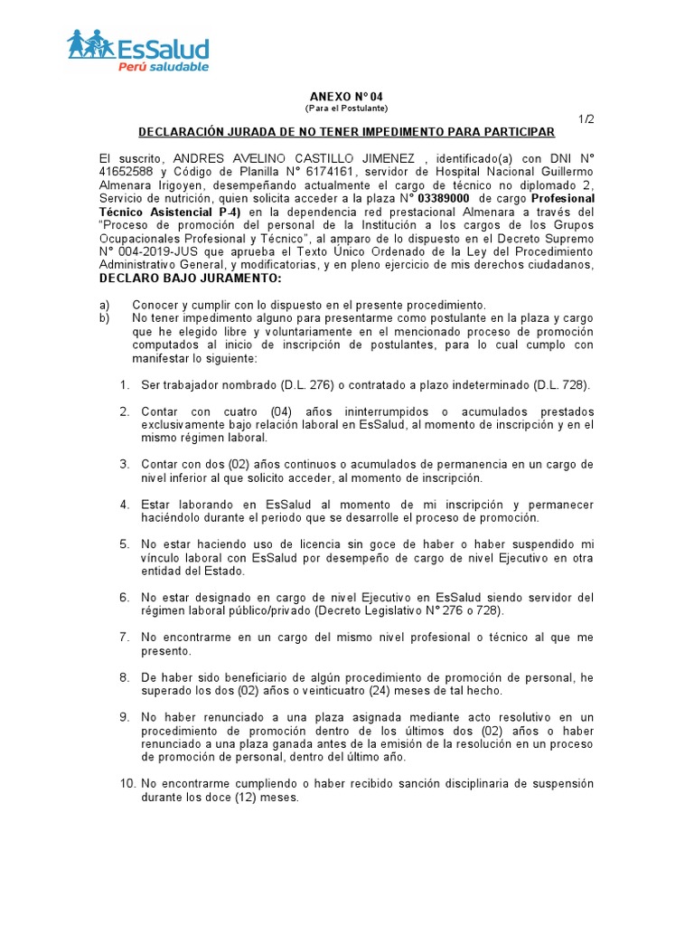 Anexo N 04 | PDF | Mandato | Gobierno