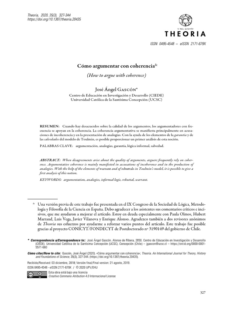 Cómo Argumentar Con Coherencia& (How To Argue With Coherence) José ...