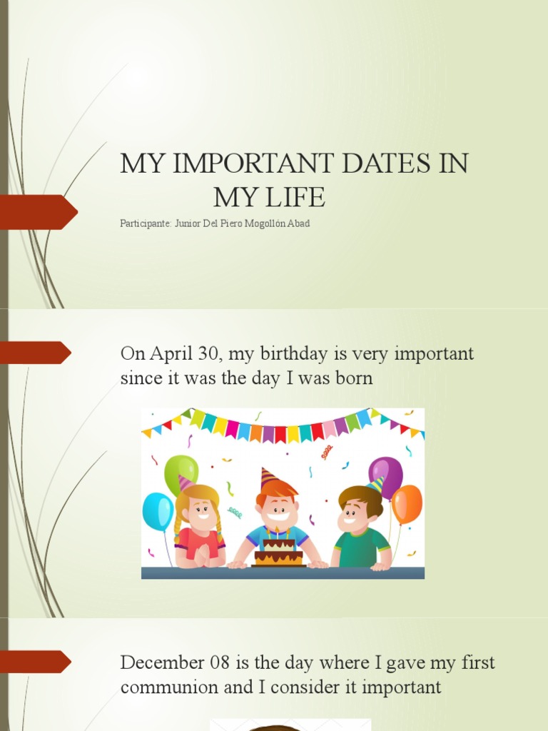 My Important Dates in | PDF