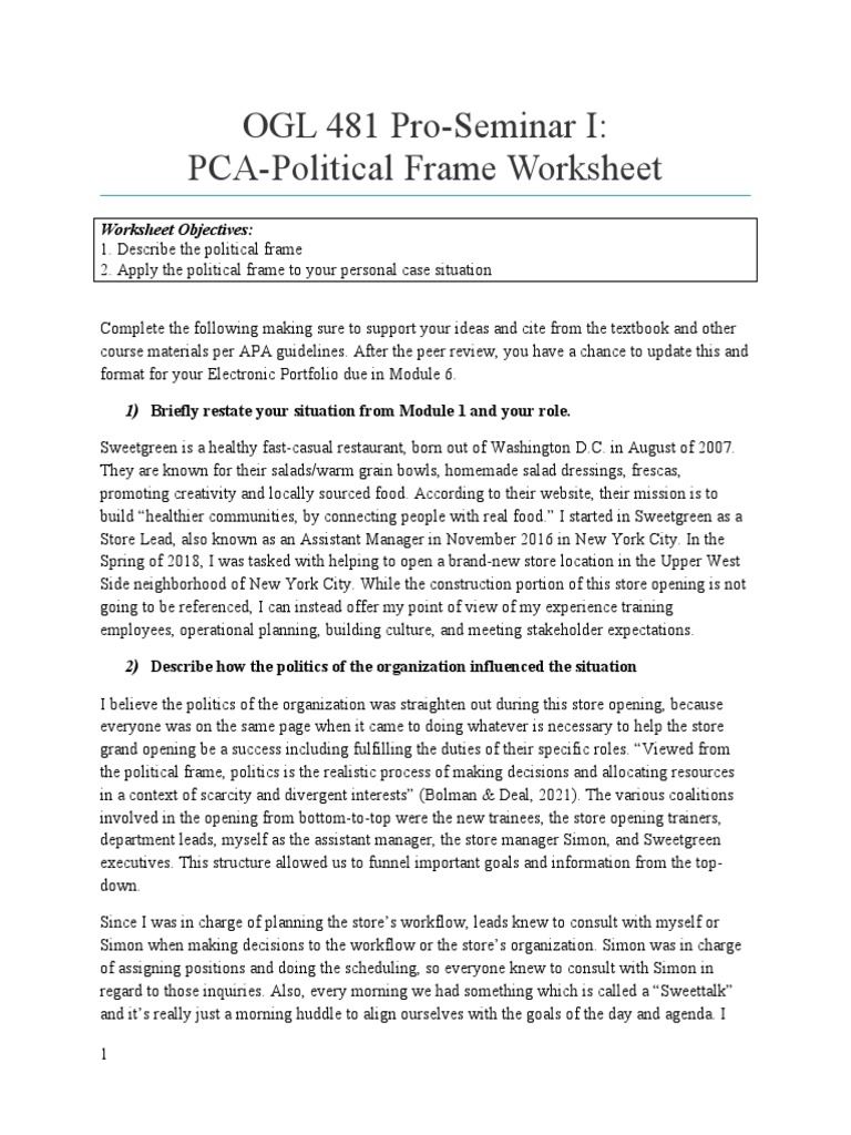 4 Political Frame Worksheet | PDF