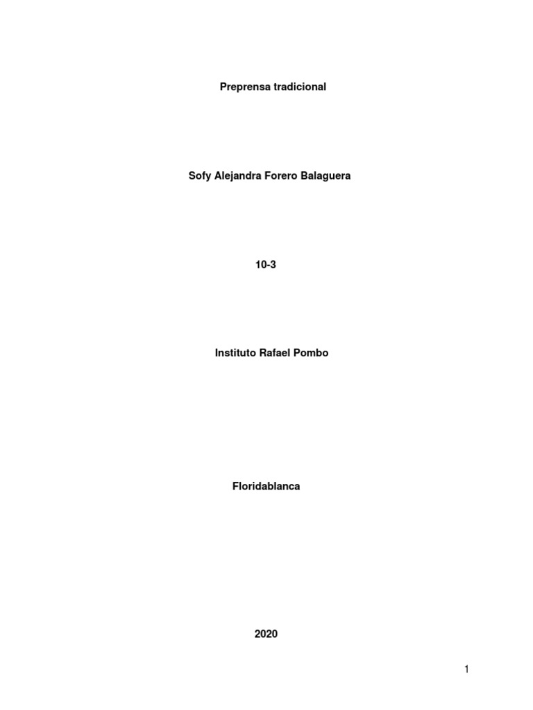 Trabajo De Preprensa Tradicional Pdf