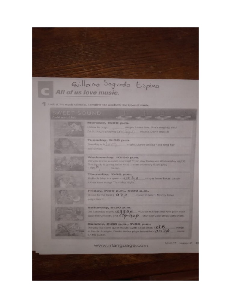 Unit 11 Lesson C Workbook | PDF