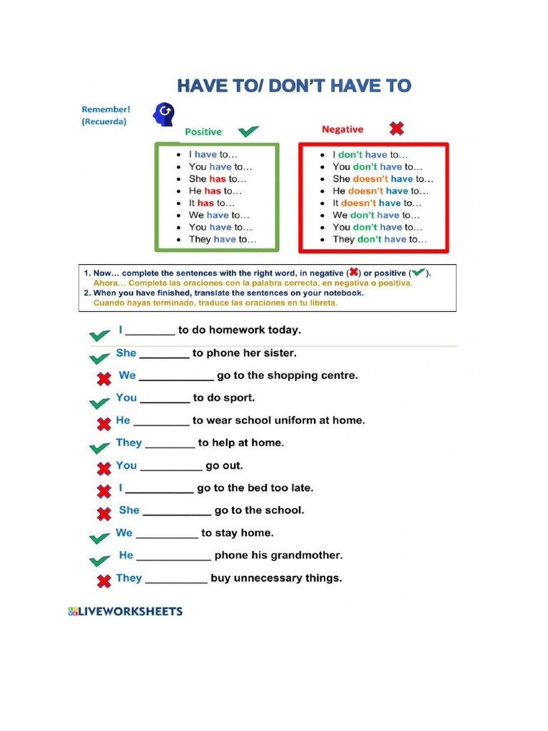 Have To-Ćwiczenia | PDF