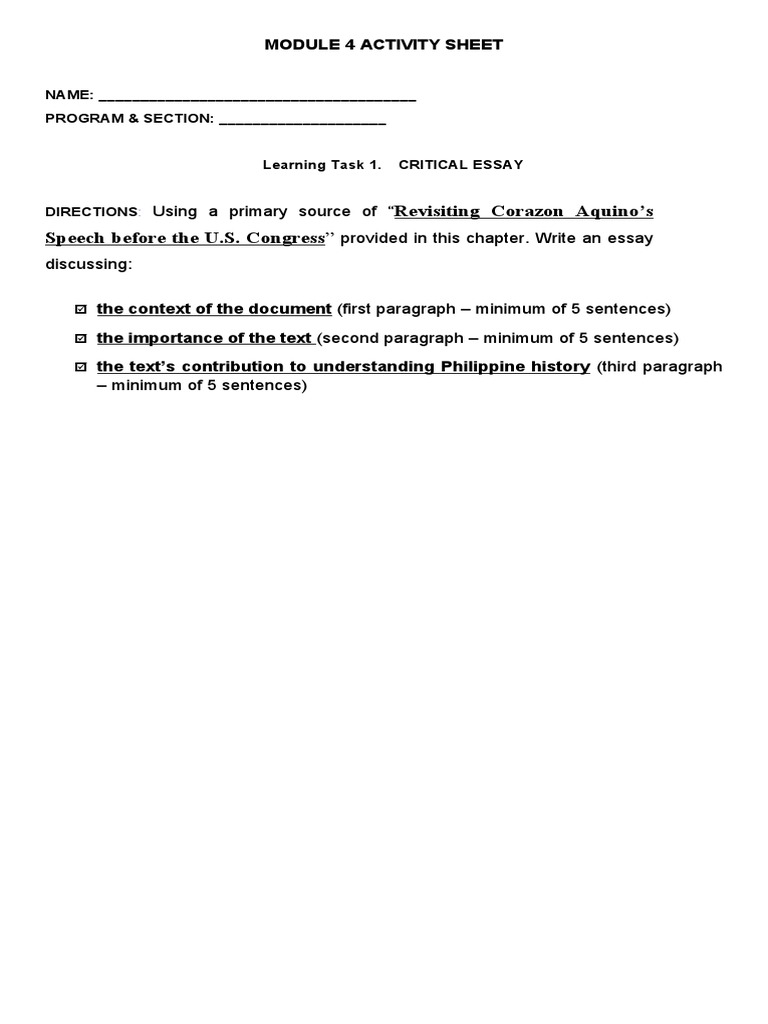 Module 4 Activity | PDF | Language Arts & Discipline | Foreign Language ...