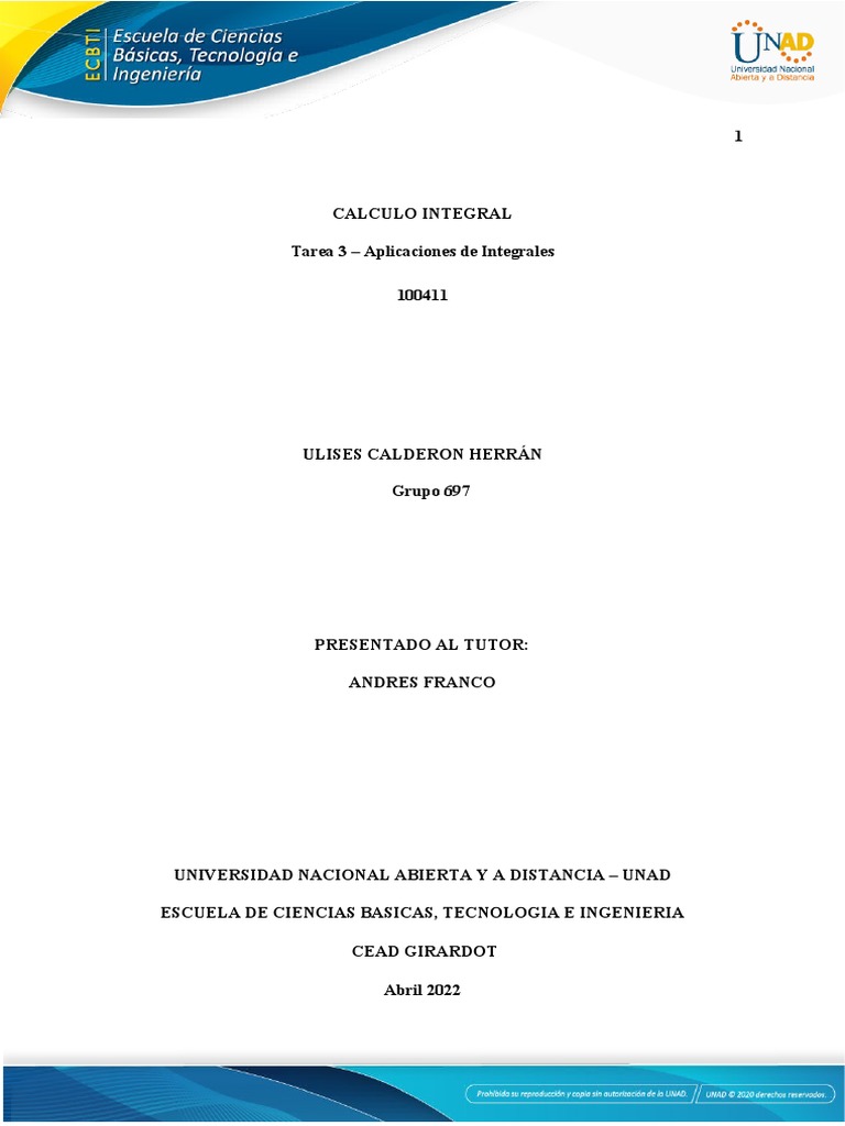 Calculo Integral Ulises-Calderon Aplicacion Integrales | PDF | Integral ...