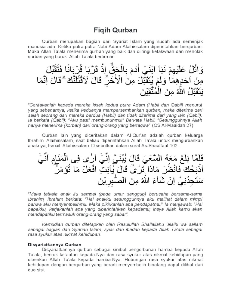 Fiqih Qurban | PDF