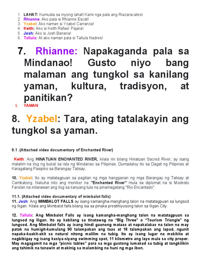 g7 q1 Filipino Project Iskrip | PDF