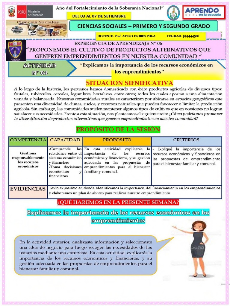 Experiencia de Aprendizaje #06 - Actividad #04 - 1ero y 2do-Ciencias Sociales - Rural - 00001 | PDF